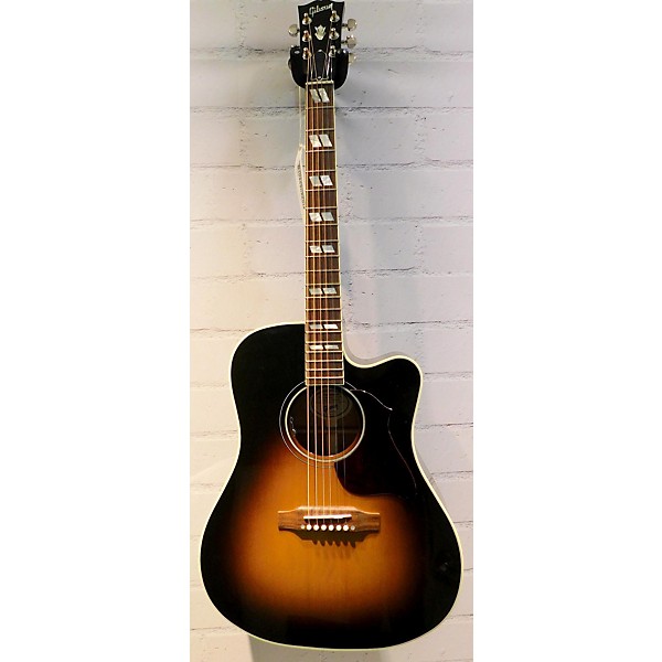 Used Gibson Hummingbird Pro Cutaway Repaired Acoustic Electric Guitar ...