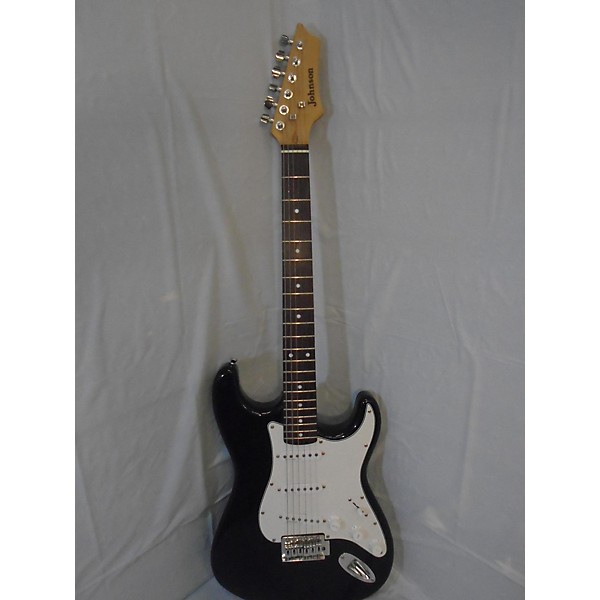 Used Johnson Emg Solid Body Electric Guitar Black and White | Guitar Center