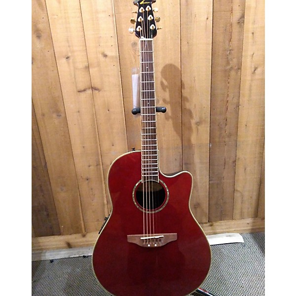 Used Ovation CC24 Celebrity Acoustic Electric Guitar Trans Red | Guitar ...
