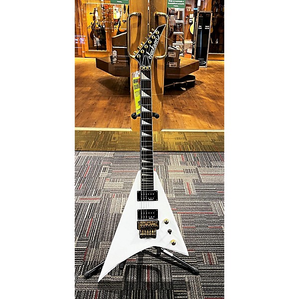 Used Jackson 2017 JS32T King V Ivory Floyd Rose Solid Body Electric ...