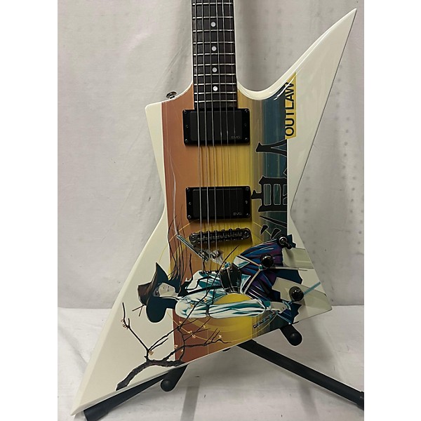 Used ESP LTD Graphic Series EX-Outlaw Solid Body Electric Guitar WHITE ...