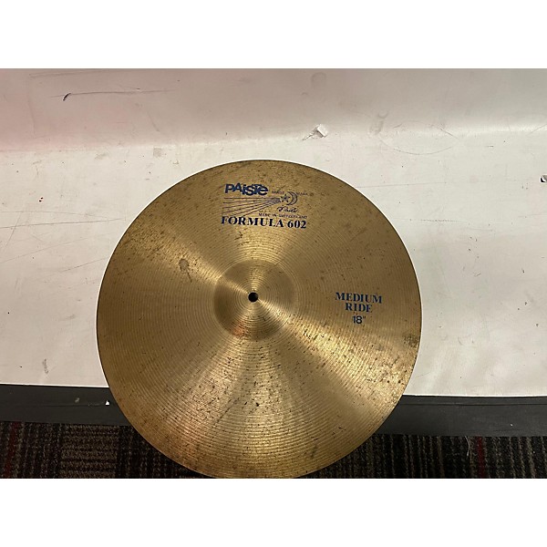 Used Paiste 18in Formula 602 Blue Label Medium Ride Cymbal 38 | Guitar ...
