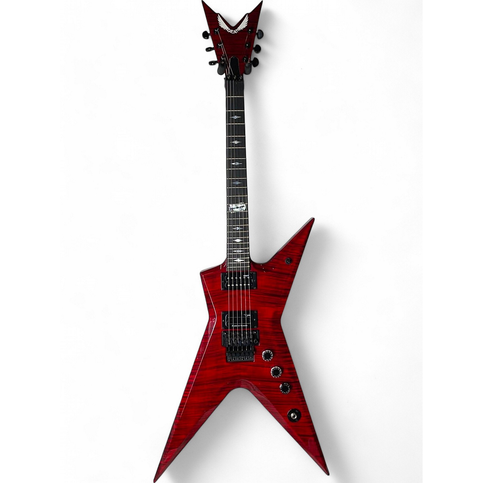 Used Dean USA Dimebag Stealth Solid Body Electric Guitar Red Flame Top ...