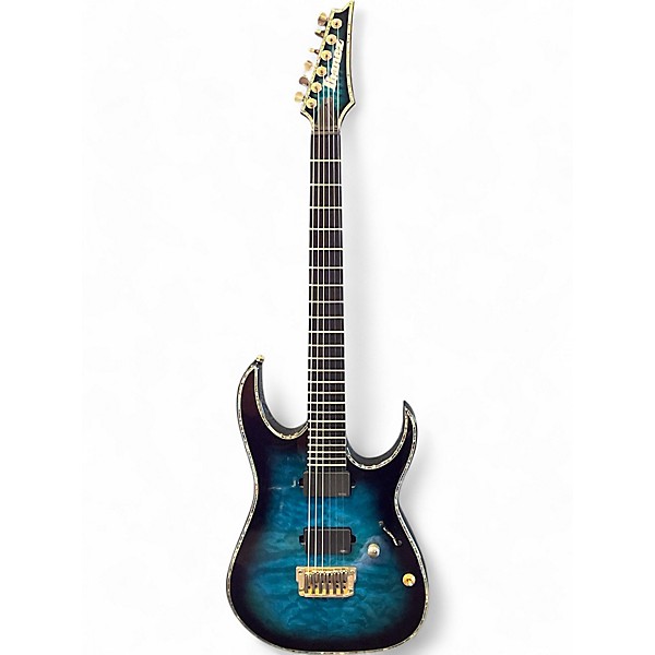 Used Ibanez Used Ibanez RGIX20FEQM Iron Label RG Series Sapphire Blue Sunburst Solid Body ...
