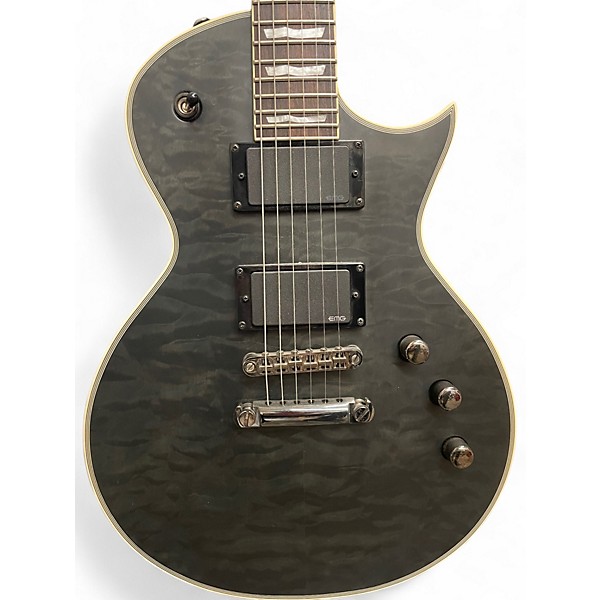 Used ESP Used ESP LTD EC-401QM SEE-THROUGH BLACK Solid Body Electric ...