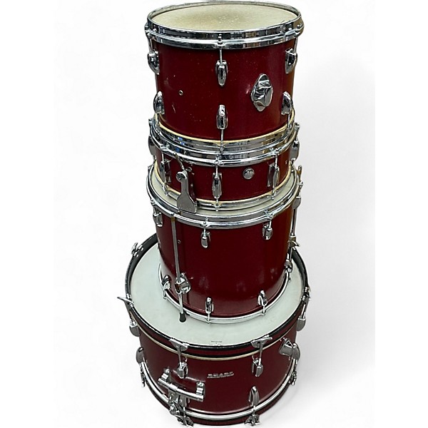 Used Pearl 4 Piece 1960S 4 PIECE DRUM KIT Candy Apple Red Metallic Drum ...