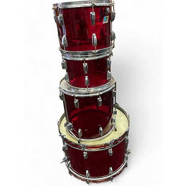 Vintage 1970s Ludwig 4 Piece Vistalite Red Drum Kit Red | Guitar Center