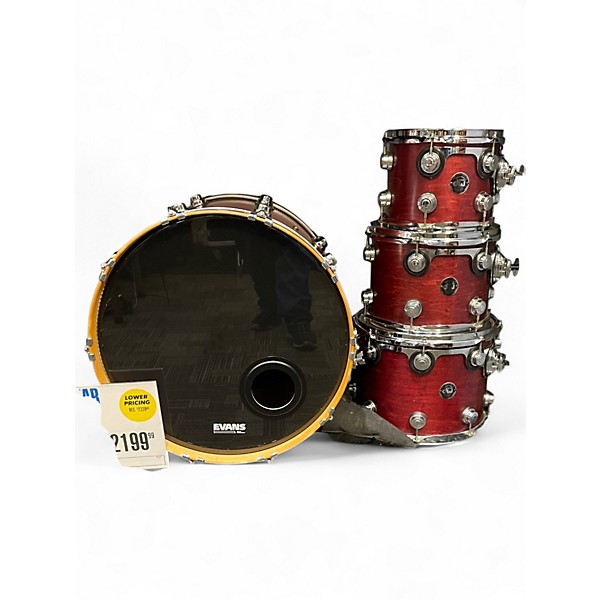Used DW Used DW 4 Piece Collector's Series SATIN RED Drum Kit SATIN RED ...