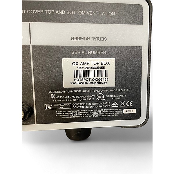 Used Universal Audio Used Universal Audio OX AMP TOP BOX Power ...