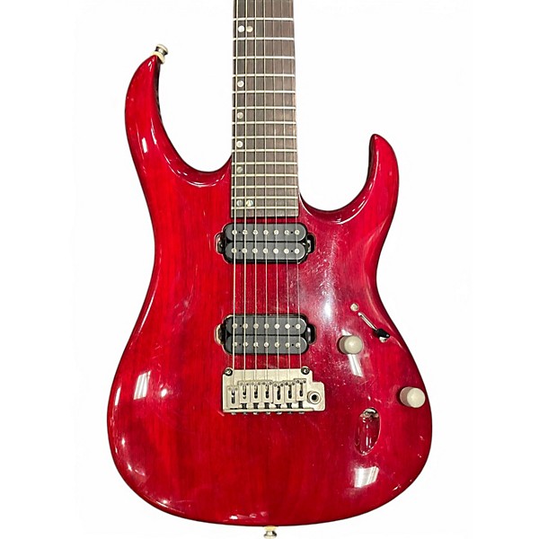Used Cort Used Cort Viva 7 String Trans Red Solid Body Electric Guitar ...