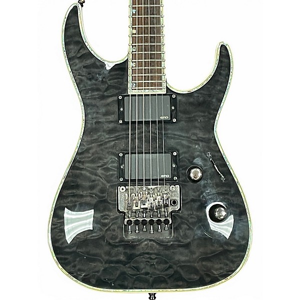 Used ESP Used ESP LTD MH1000 Deluxe Trans Black Solid Body Electric ...
