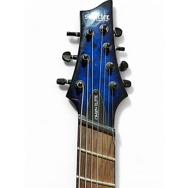 Used Schecter Guitar Research Used Schecter Guitar Research Omen Elite 7 MS Trans Blue Solid ...