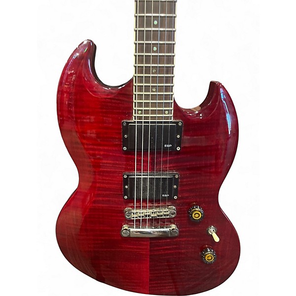Used ESP Used ESP LTD viper 200fm Crimson Red Trans Solid Body Electric ...