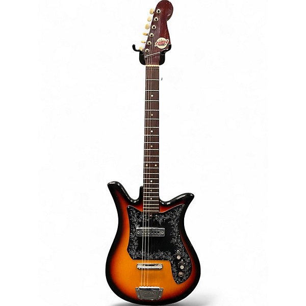 Used Teisco Vintage 1964 Teisco e-110 tulip Sunburst Solid Body Electric Guitar Sunburst ...