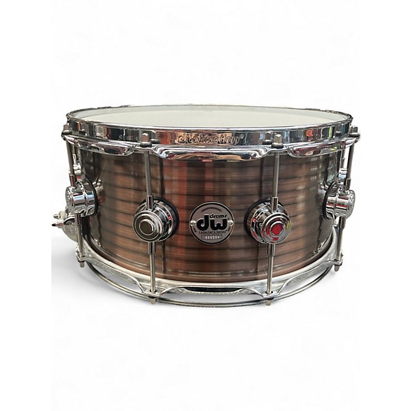 Used DW 14X6.5 Collector's Series Metal Snare Ribbed Copper Drum Ribbed ...