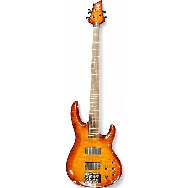 Used ESP LTD B254 Flame Maple Burst Electric Bass Guitar Flame Maple ...