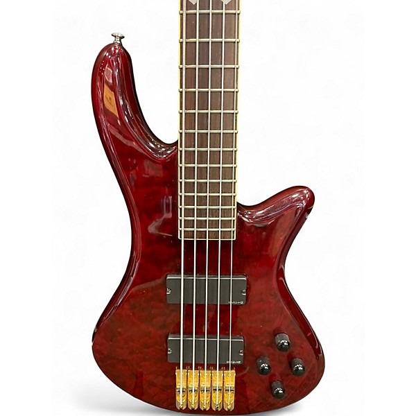 Used Schecter Guitar Research Stiletto Elite 5 String RED Electric Bass ...