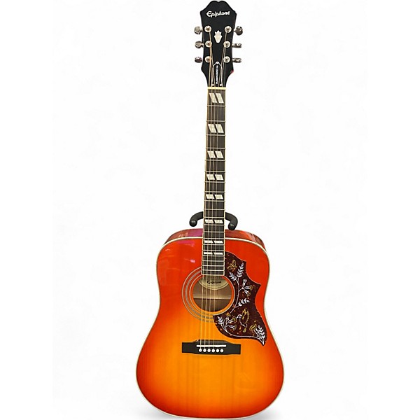 Used Epiphone Hummingbird Pro Cherry Sunburst Acoustic Electric Guitar ...