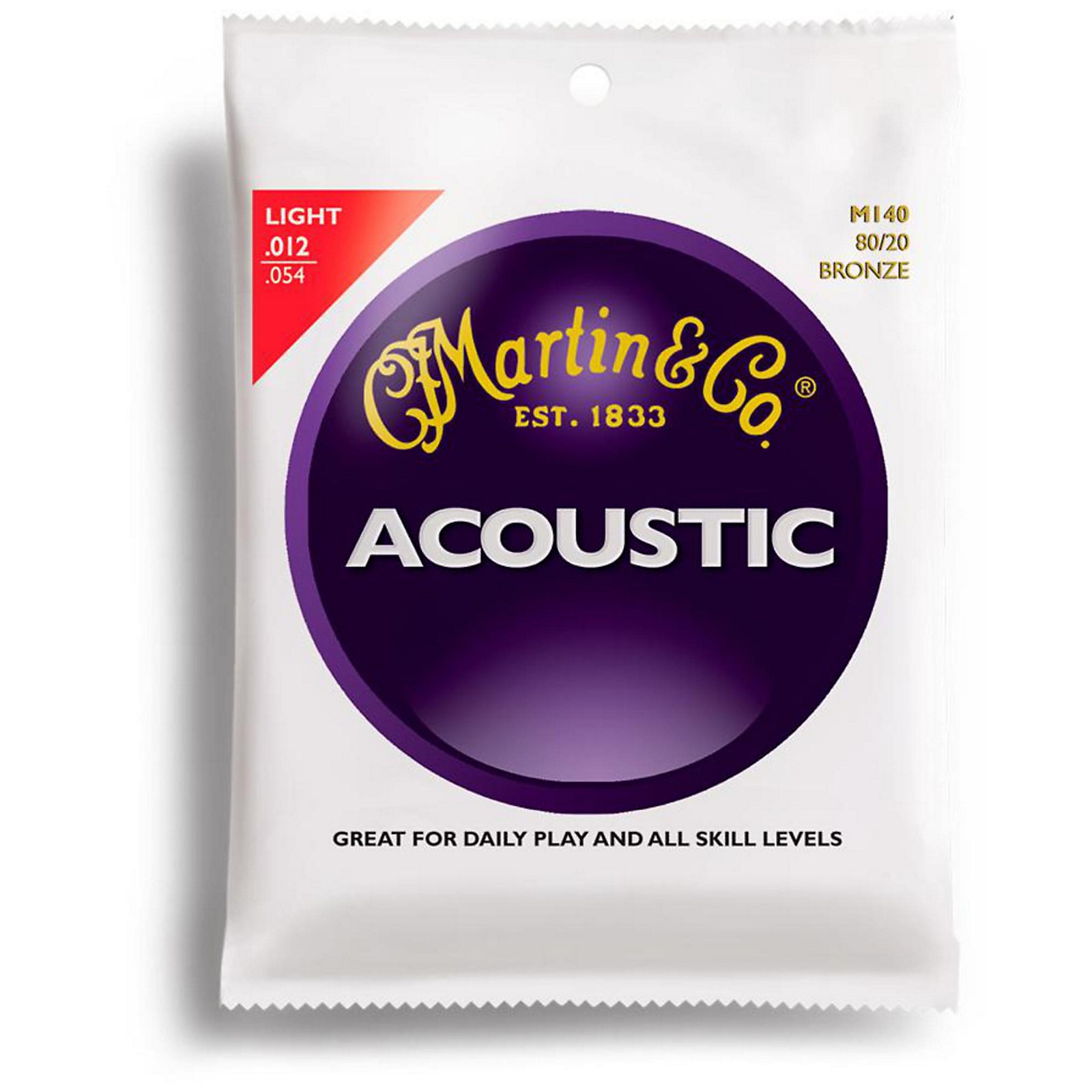 Martin M140 80/20 Bronze Light Acoustic Guitar Strings | Guitar Center