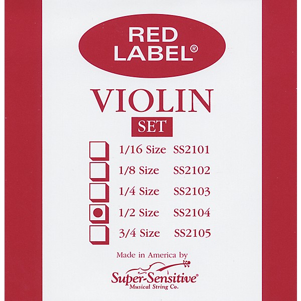 Super Sensitive Red Label Violin String Set 1/2 | Guitar Center