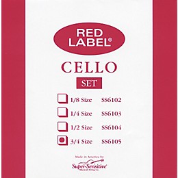 Super Sensitive Red Label Cello String Set 3/4 | Guitar Center