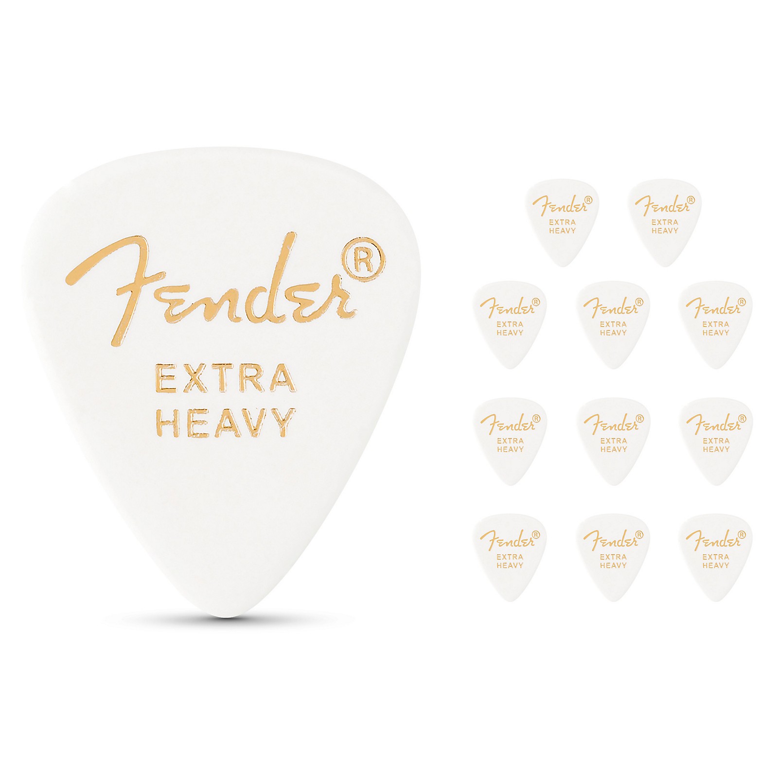 Fender 351 Standard Guitar Pick. White Extra Heavy 12 Pack | Guitar Center