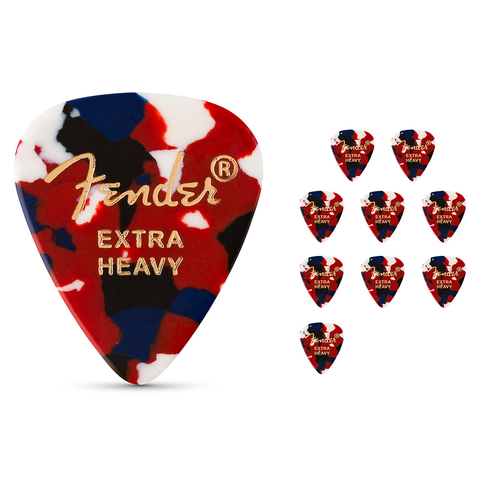 Fender Classic Celluloid Confetti Guitar Pick 12-Pack Extra Heavy 12 ...