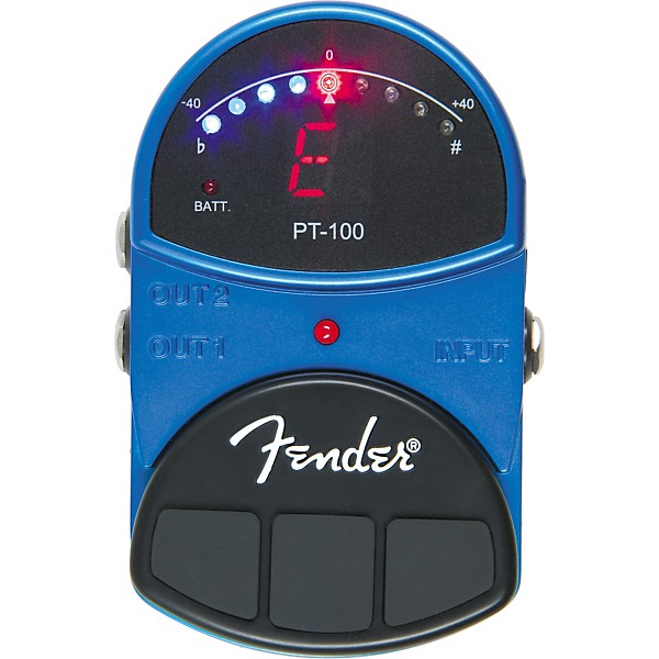 Open Box Fender PT-100 Custom Pedal Tuner Chrome Blue | Guitar Center