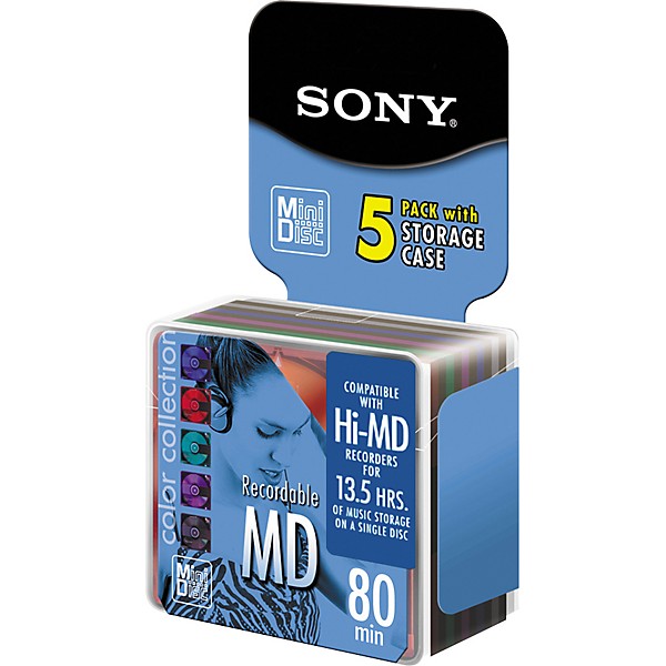 Sony 80-Minute Color MiniDisc 5-Pack in Soft Case | Guitar Center