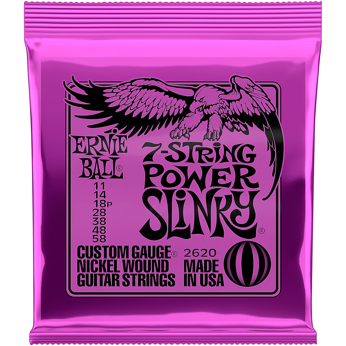 Ernie Ball 2620 Nickel 7-String Power Slinky Electric Guitar Strings ... Ernie Ball 2620 Nickel 7-String Power Slinky Electric Guitar Strings ...