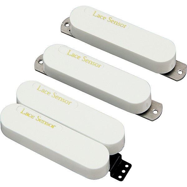 Lace Sensor Gold Guitar Pickups 3-Pack S-S-D Set w/ Dually Bridge White ...