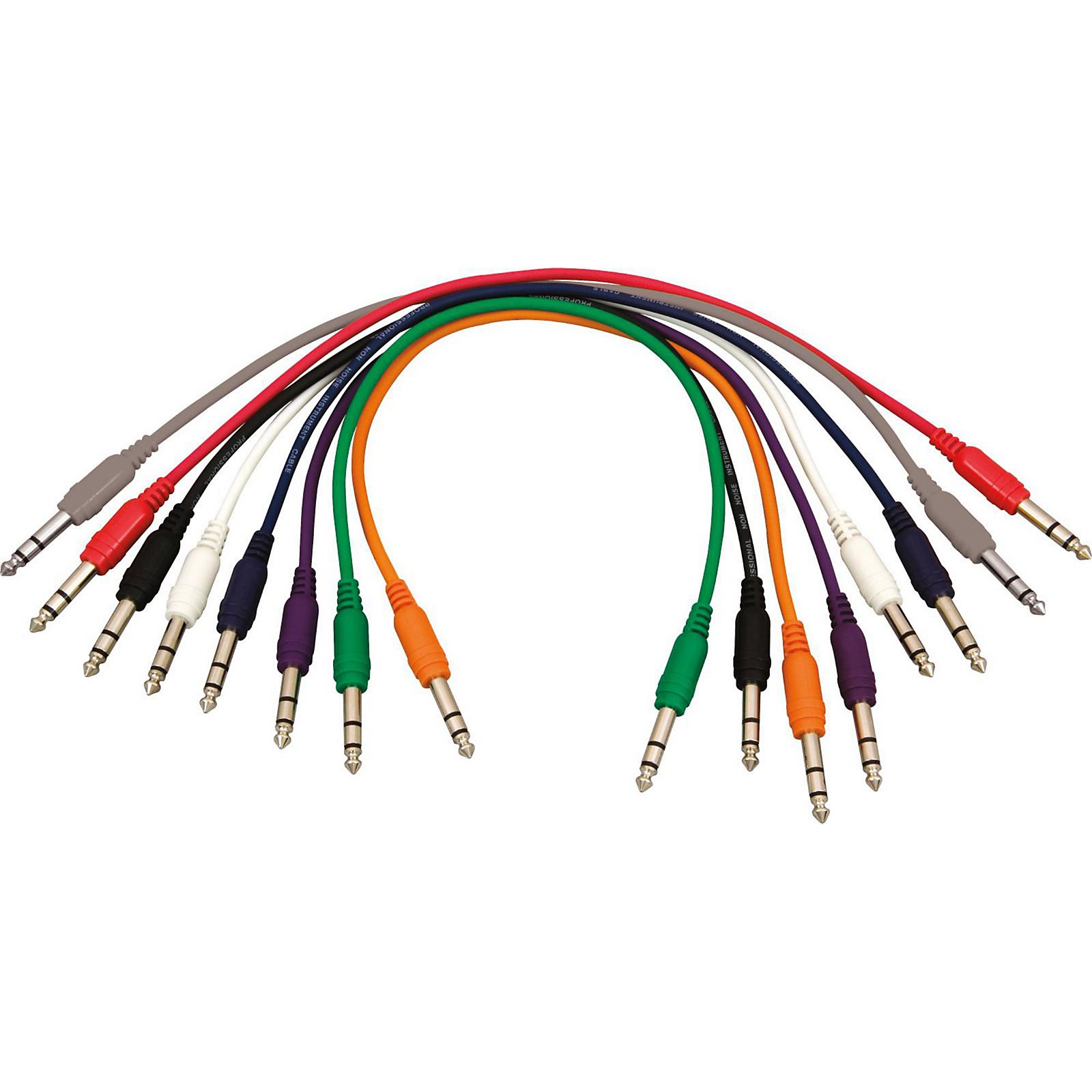 On-Stage TRS - TRS Patch Cable 8-Pack (17") Straight 17 In | Guitar Center