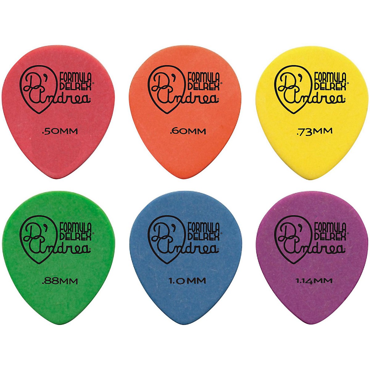 D'Andrea 347 Rounded Teardrop Delrex Delrin Guitar Picks - One Dozen ...