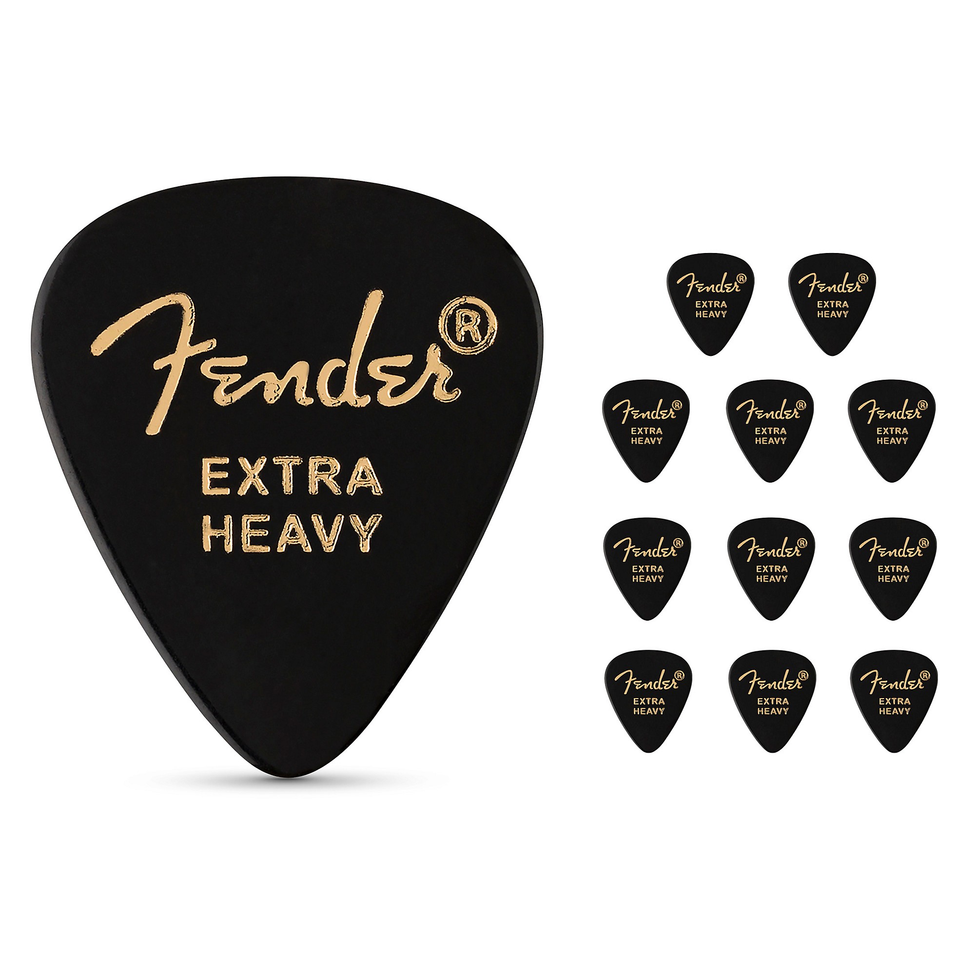 Fender 351 Shape Classic Celluloid Guitar Picks (12-Pack) Extra Heavy ...