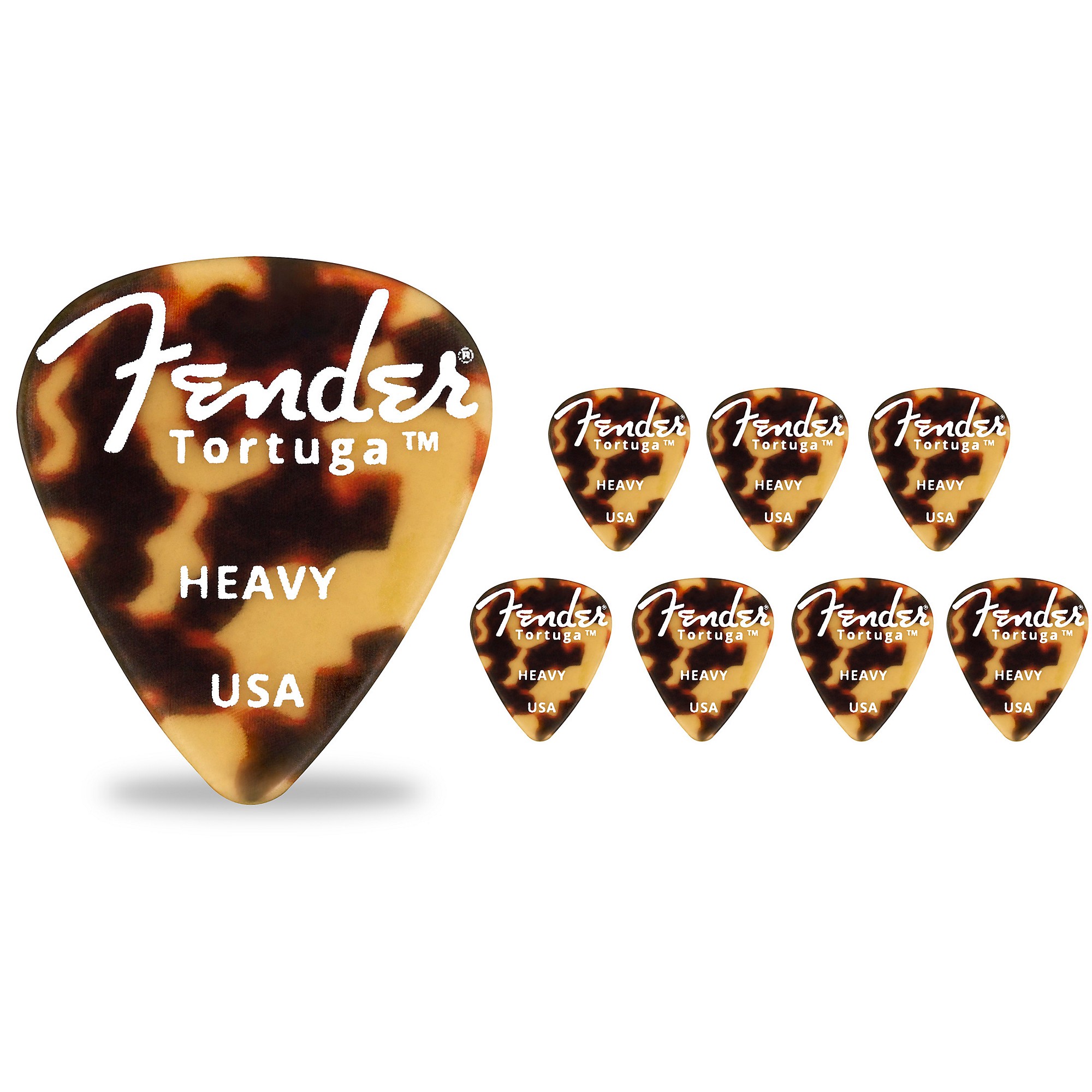 Fender 351 Shape Tortuga Ultem Guitar Picks (8-Pack), Tortoise Shell ...