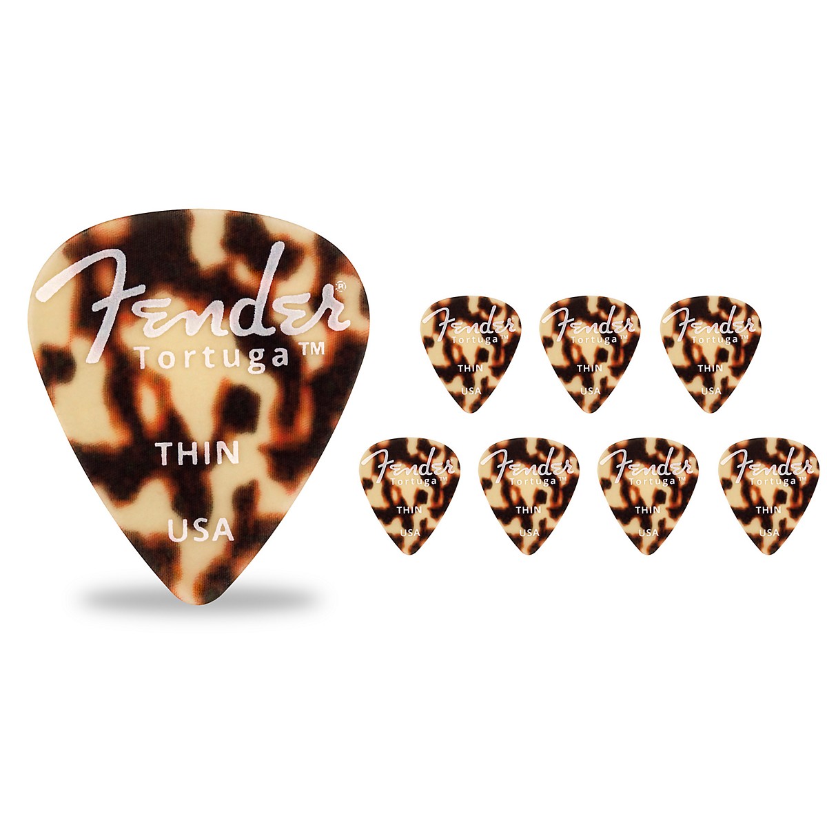 Fender 351 Shape Tortuga Ultem Guitar Picks (8-Pack), Tortoise Shell ...