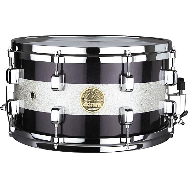 ddrum Dios Aspen/Bubinga Snare Drum Black/Silver Horizontal Stripe ...