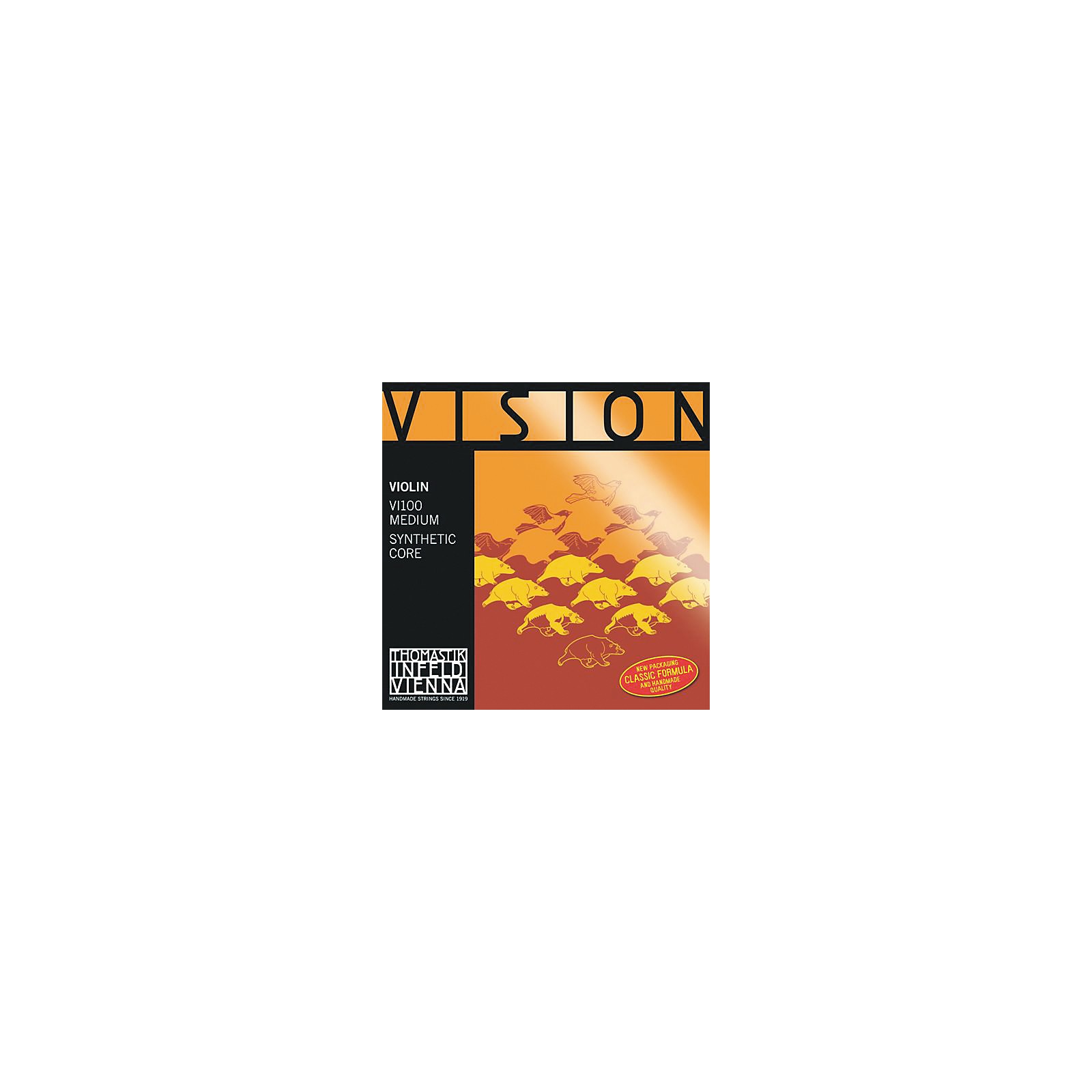 Thomastik Vision 4/4 Violin Strings Medium D, Silver Medium 4/4 Size ...