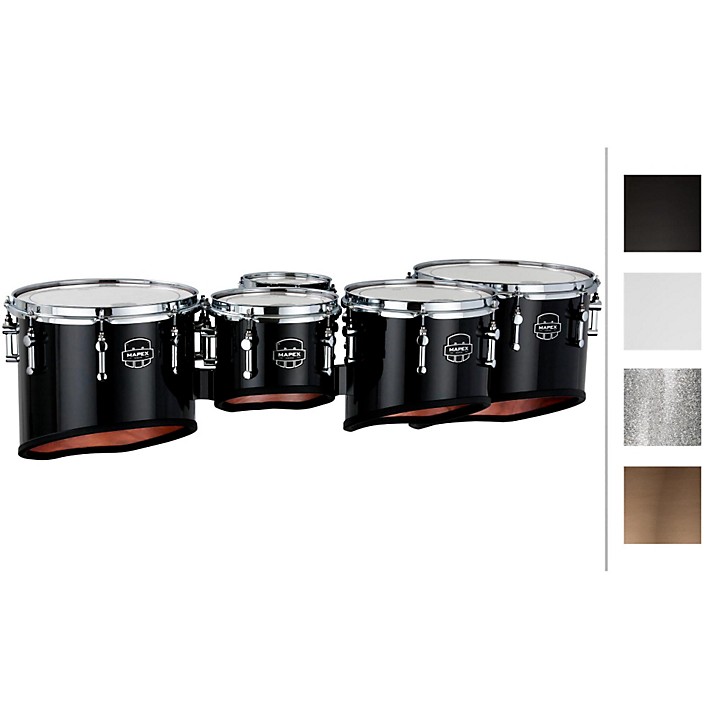 Mapex Quantum Marching Tenor Drums Sextet 6, 8, 10, 12, 13, 14 in. Snow ...