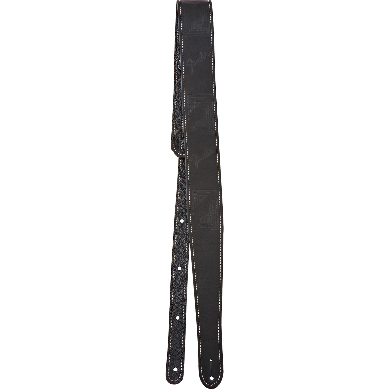 Fender Monogrammed Leather Guitar Strap Black | Guitar Center