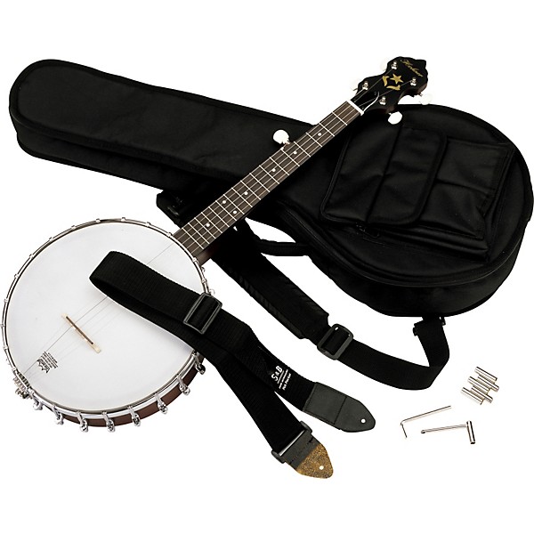 Hohner HTB 5-String Short Scale Travel Banjo Matte Walnut Rosewood ...