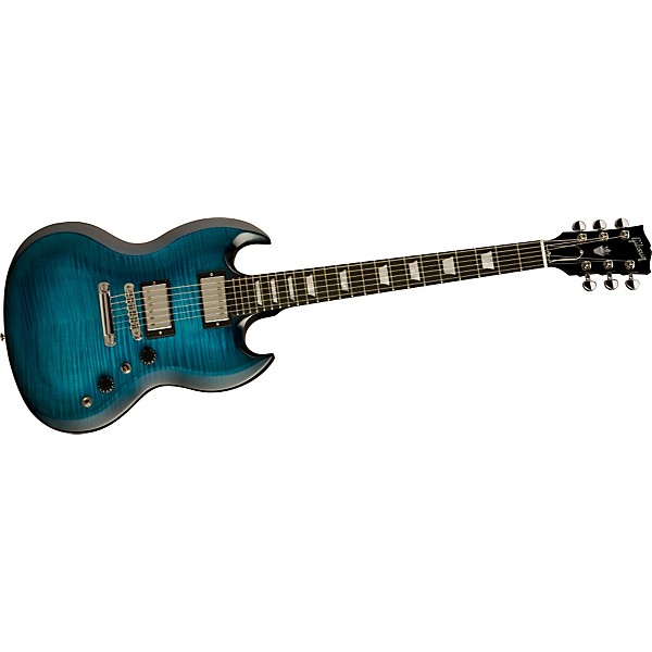 Open Box Gibson Limited Run SG Carved Top Ocean Blue Burst Electric ...