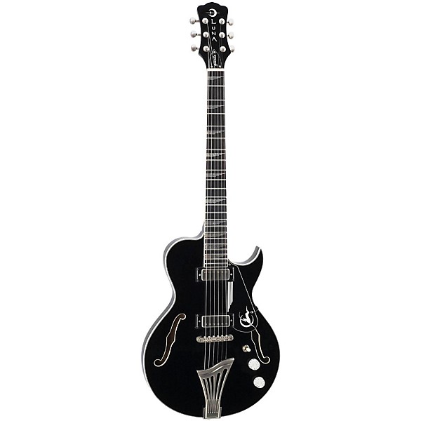 Luna Athena Sun Semi-Hollowbody Electric Guitar Black | Guitar Center