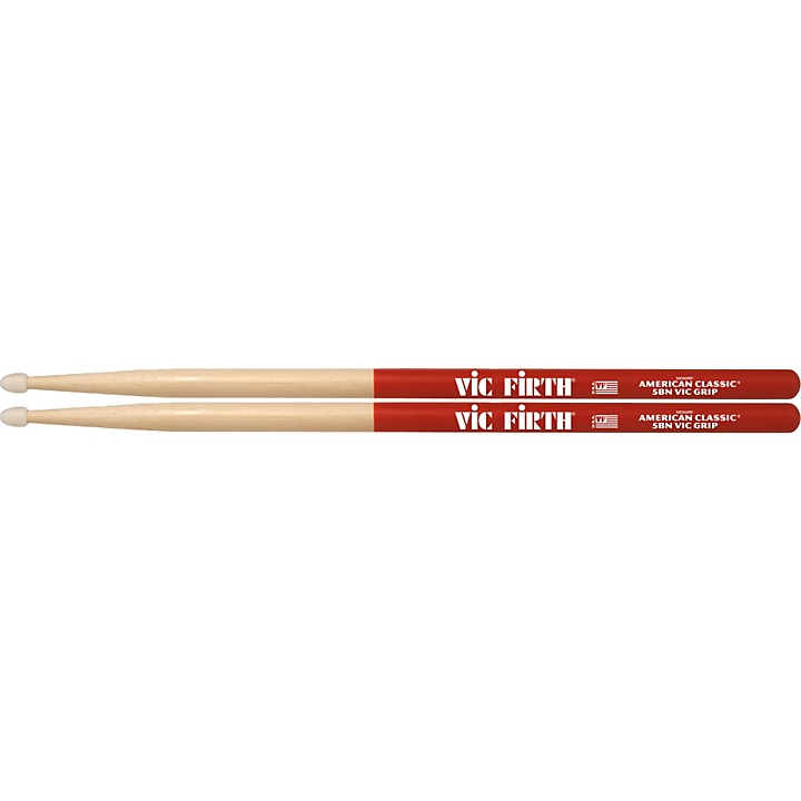 Vic Firth American Classic Vic Grip Hickory Drum Sticks 5B Nylon ...