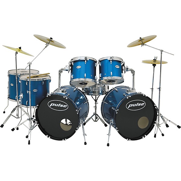 Pulse Pro 7-piece Double Bass Shell Pack Blue Metallic | Guitar Center