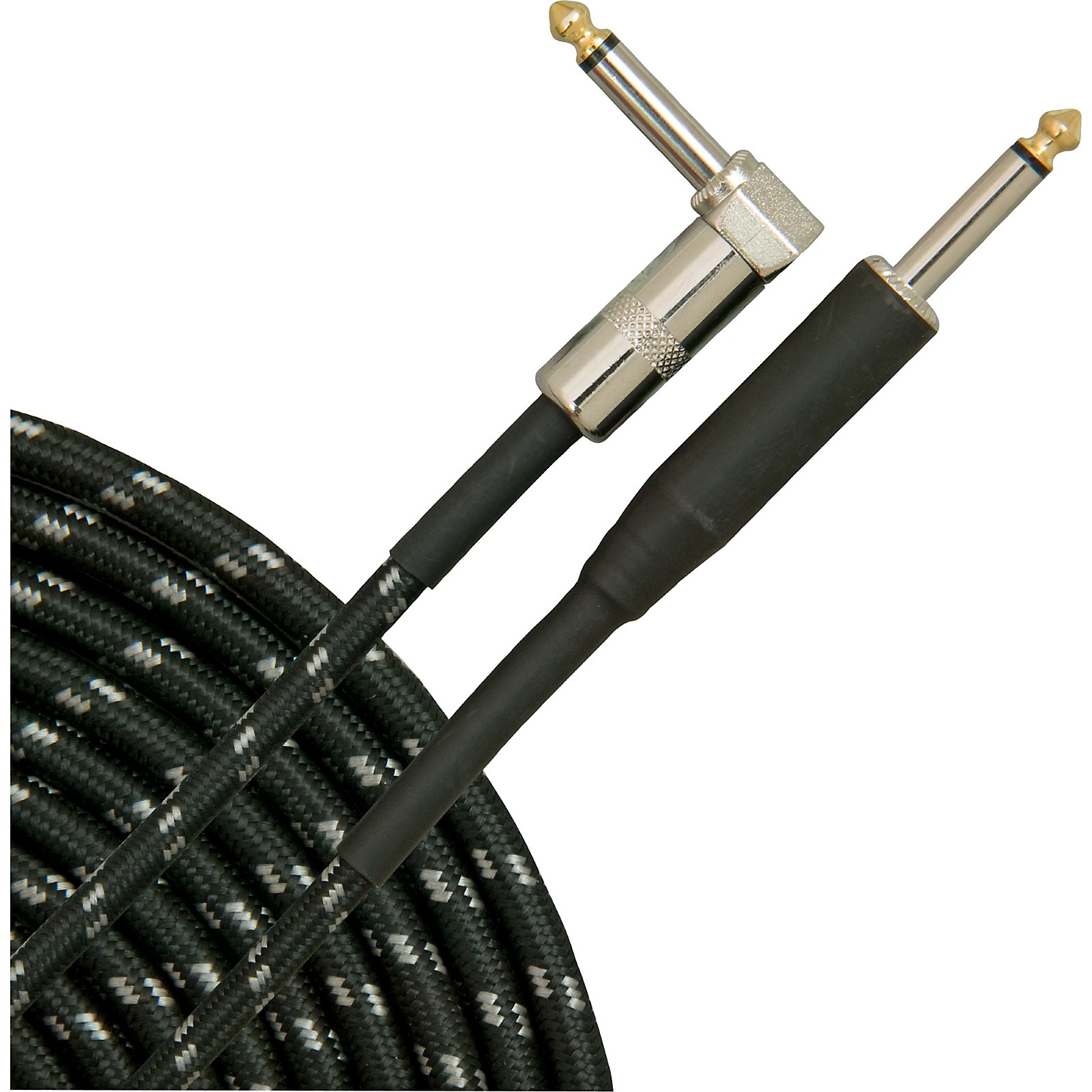 Musician's Gear Tweed Right Angle Instrument Cable Black 10 ft ...