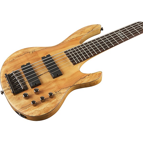 ESP LTD B-416 Spalted Maple 6-String Electric Bass Guitar Satin Natural ...