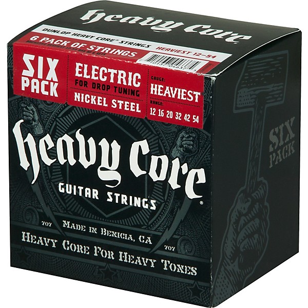 Dunlop Heavy Core Electric Guitar Strings Heaviest 6-Pack | Guitar Center