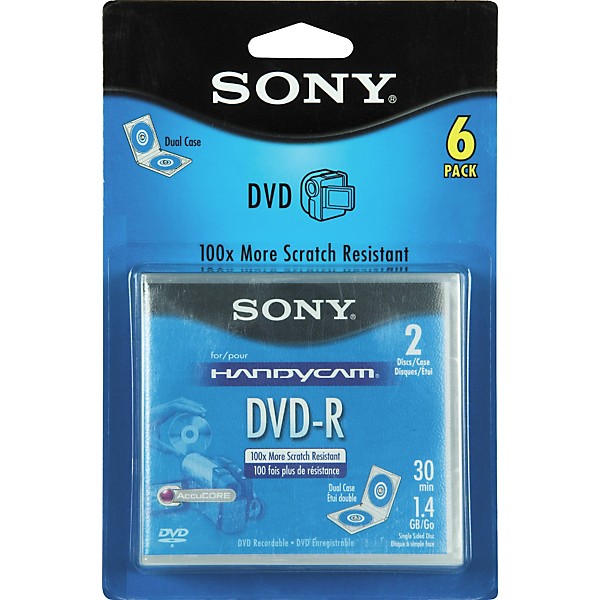 Sony 8cm DVD-R Dual-Case 6-Pack | Guitar Center