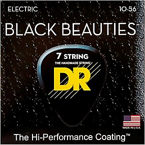 DR Strings BLACK BEAUTIES Black Coated Medium 7-String Electric Guitar ...